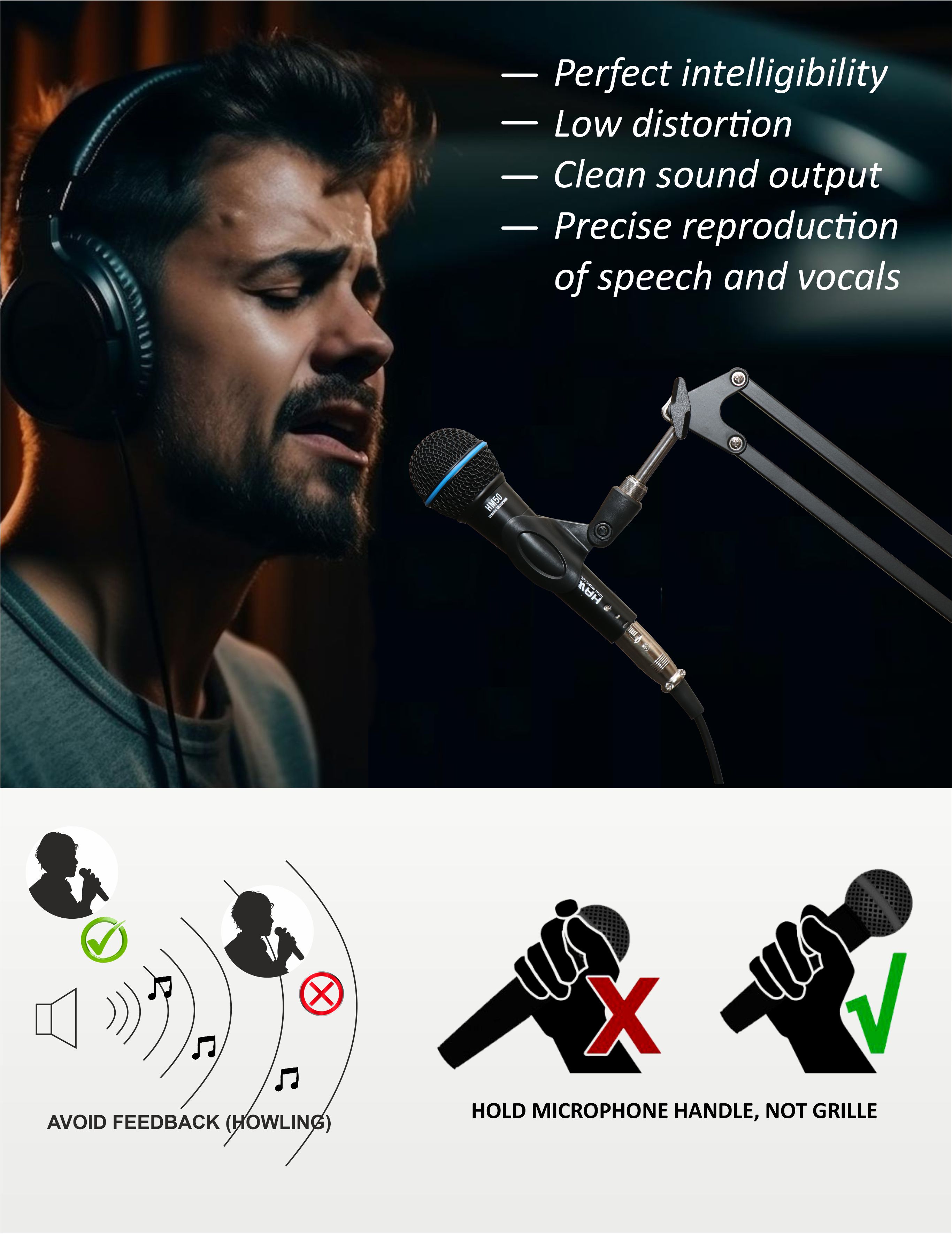 Hawk Dynamic Cardioid Microphone HM 50 - Hawk