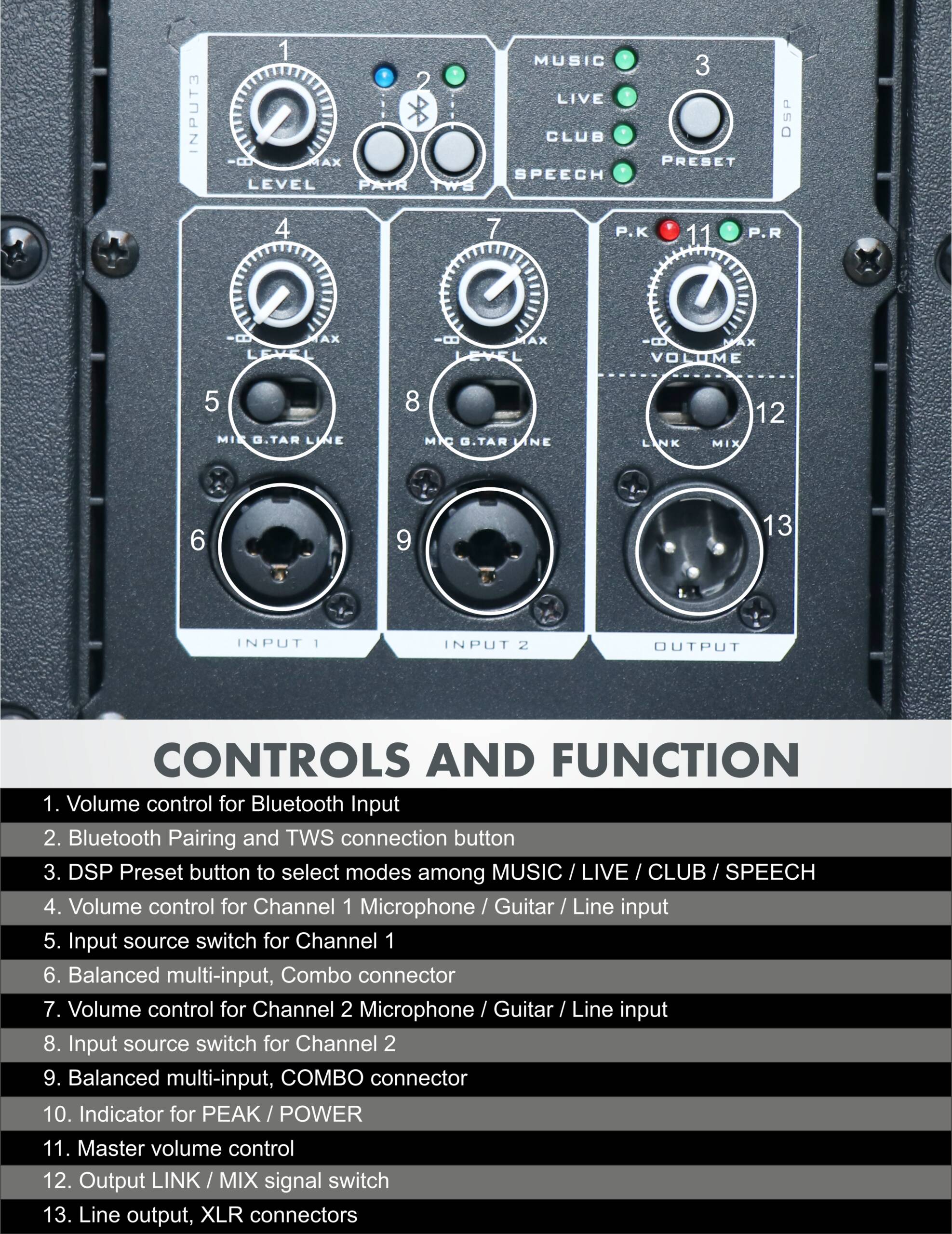 Hawk VIBE 15 2000 Watts 15 inches Active Speaker with Bluetooth and DSP ...