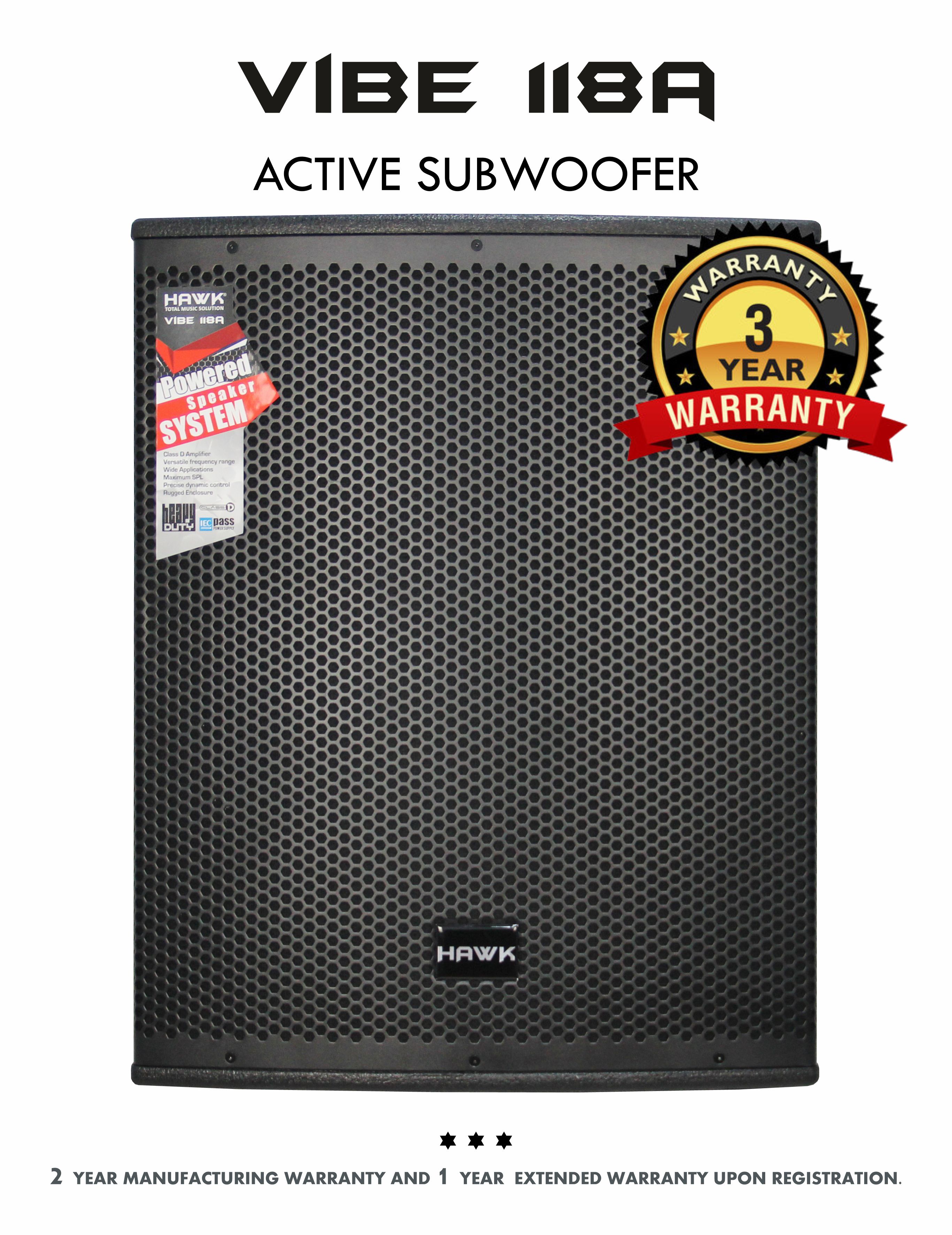 Hawk VIBE 118A 2600 Watts 18" inches Active Subwoofer - Hawk