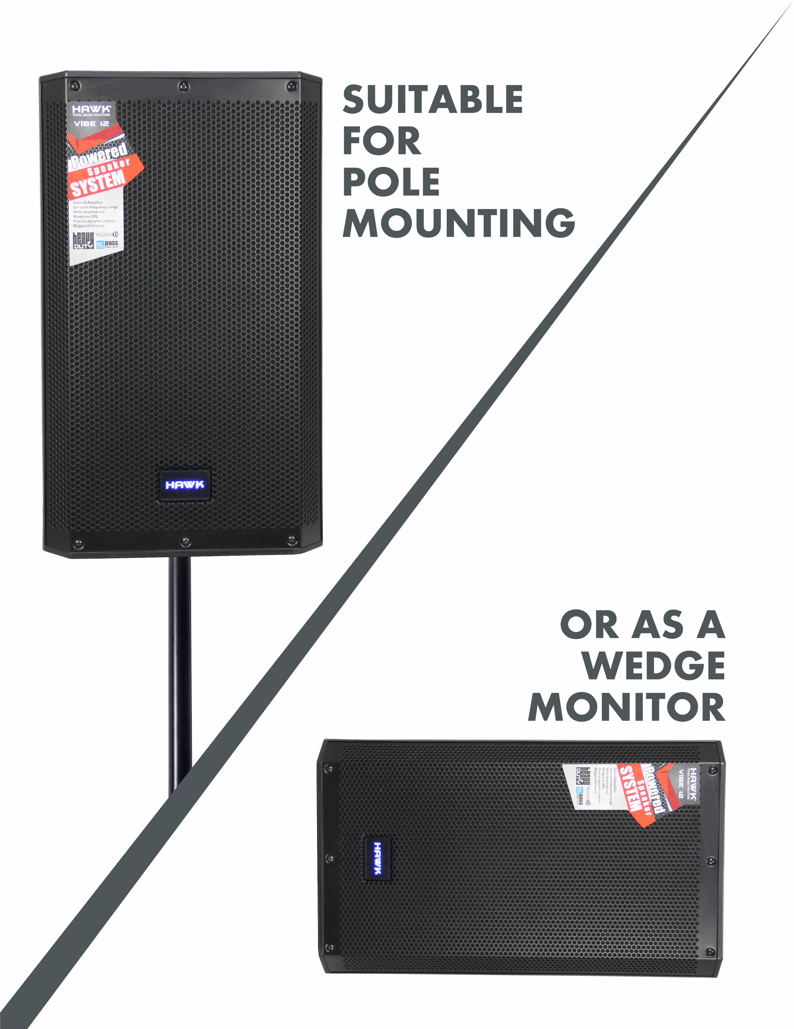 Hawk VIBE 12 2000 Watts 12 inches Active Speaker with Bluetooth and DSP ...